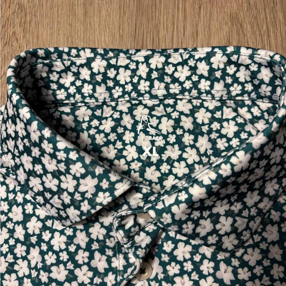 Rhoback | Shirts | Rhoback Mens Green Floral Azalea Short Sleeve ...